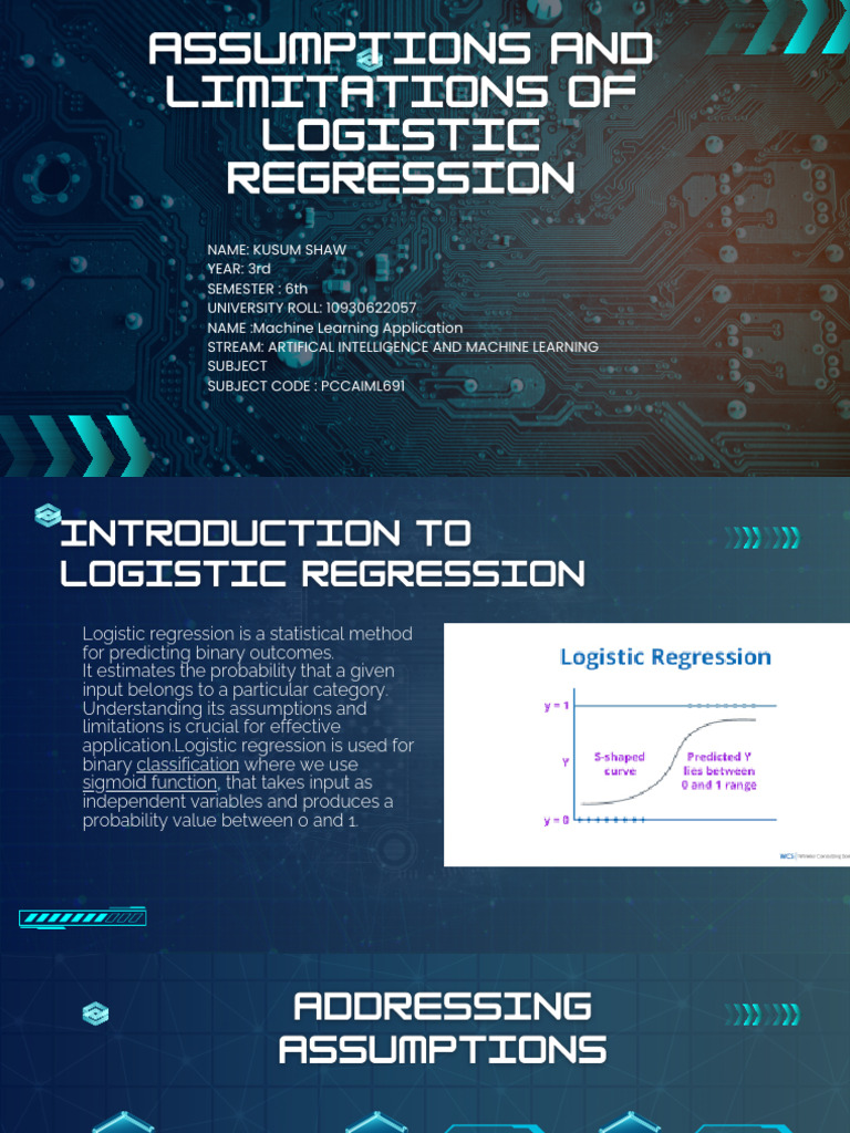 Assumptions and Limitations of Logistic Regression | PDF | Logistic ...