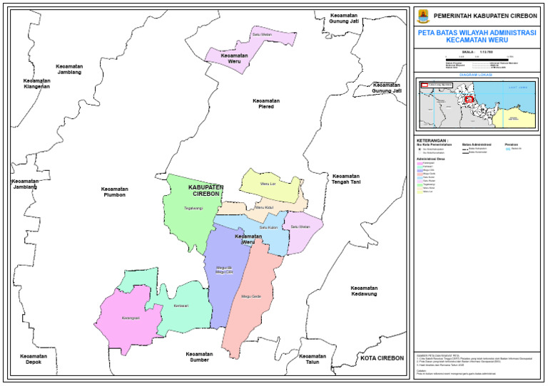 Peta Batas Wilayah Administrasi Kecamatan Waru | PDF