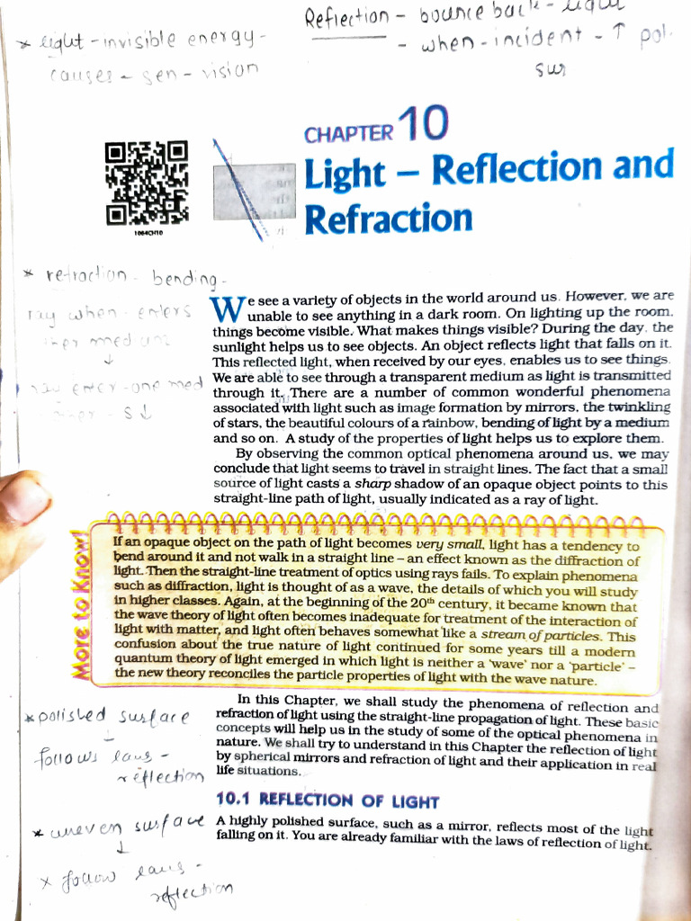 Physics Light Reflection and Refraction | PDF | Light | Mirror