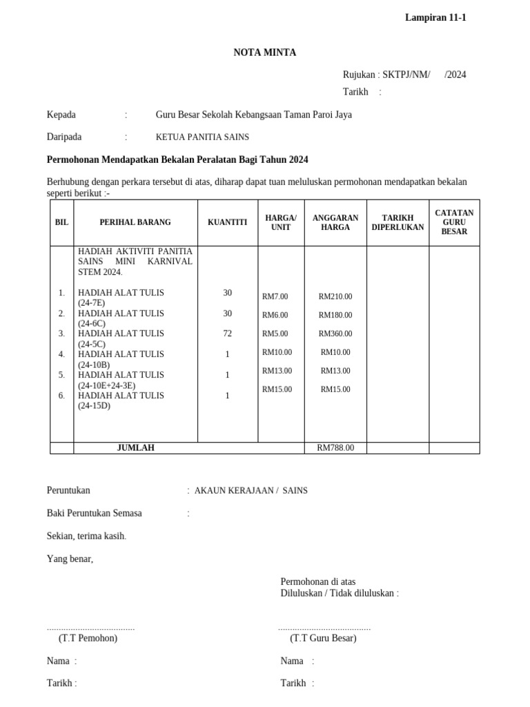 Hadiah Stem - Contoh | PDF