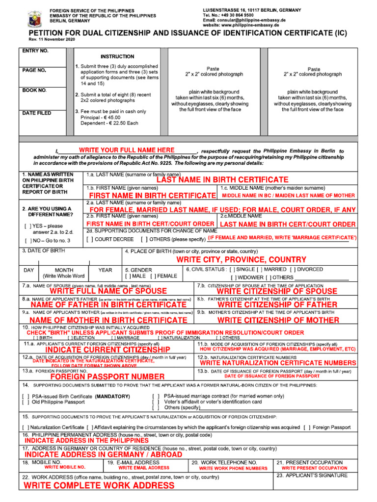 Instructions Form | PDF