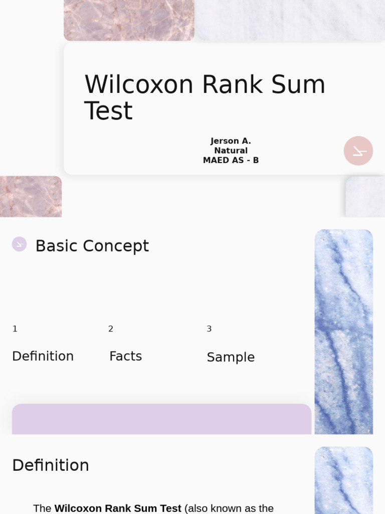 Wilcoxon Rank Sum Test Explained | PDF | Mann–Whitney U Test ...