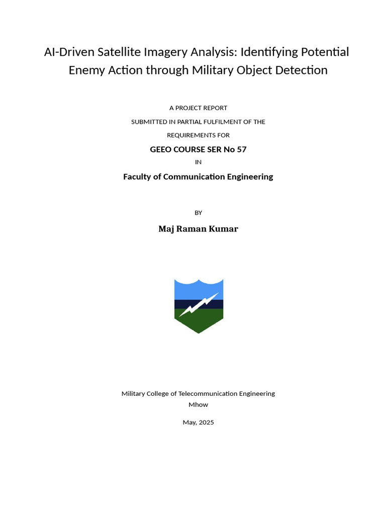 AI Military Object Detection Report | PDF | Deep Learning