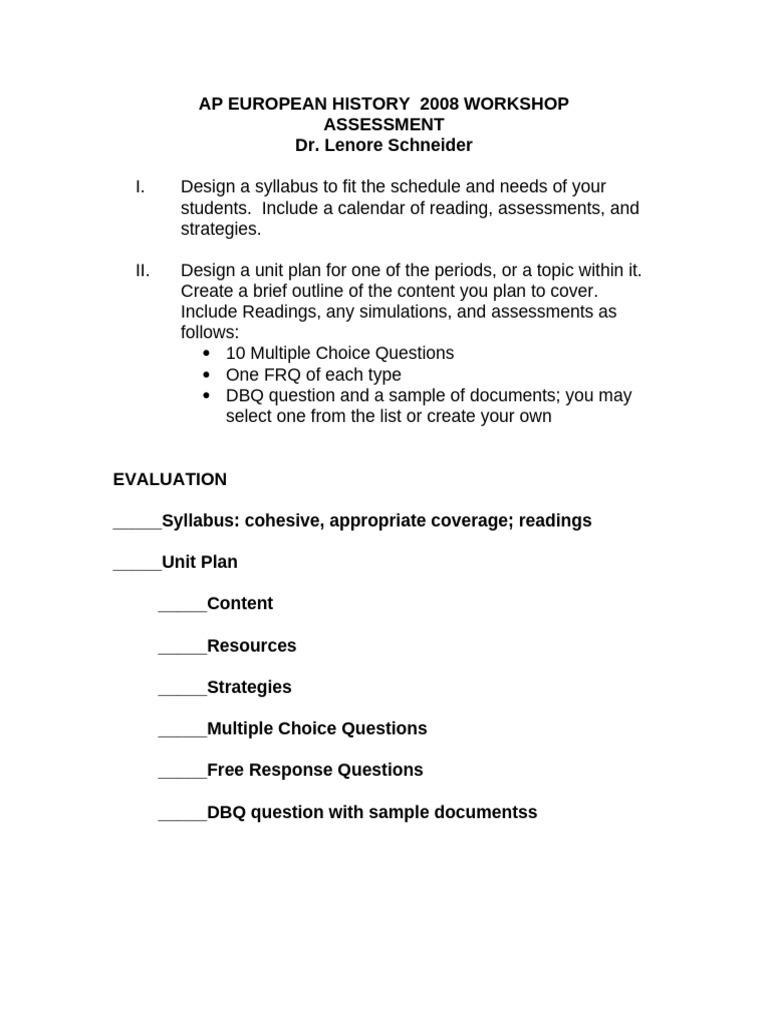 AP European History Workshop Guide | PDF