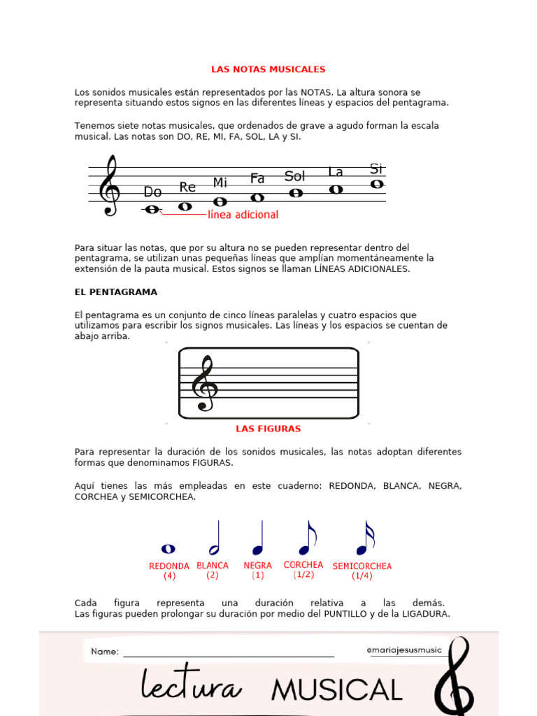 Ejercicios de Notas Musicales y Figuras | PDF
