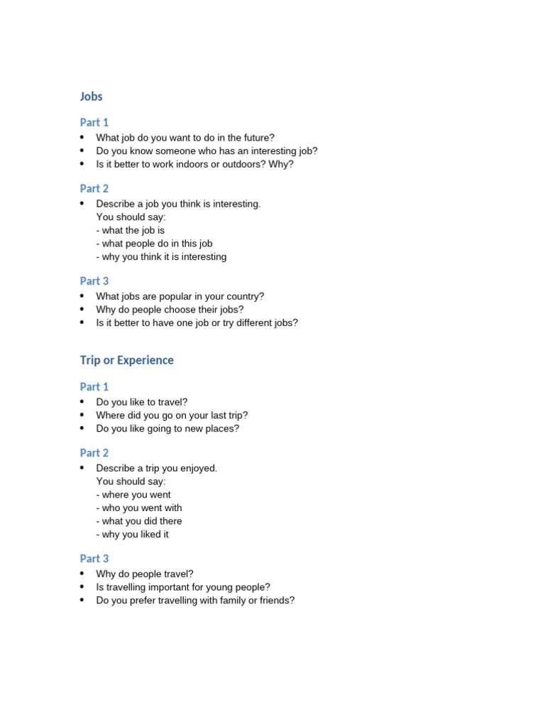 Elementary Speaking Cue Cards | PDF