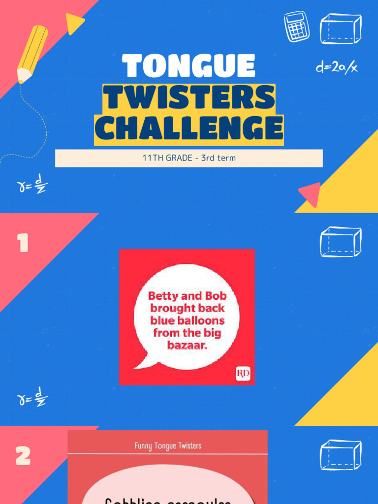 Tongue Twisters 11th Grade 3rd Term | PDF