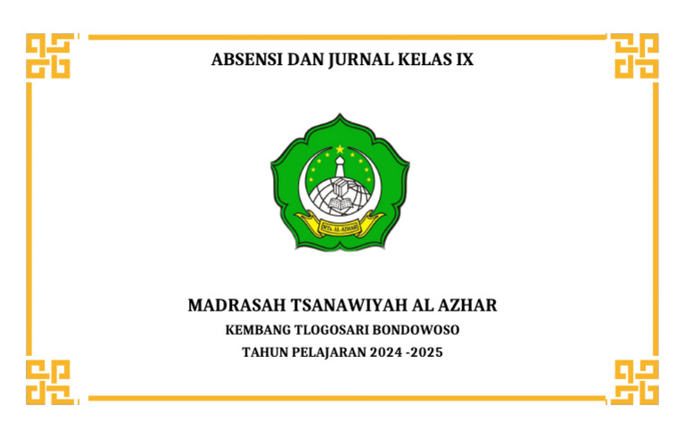 Cover Absensi Dan Jurnal Kelas Ix | PDF