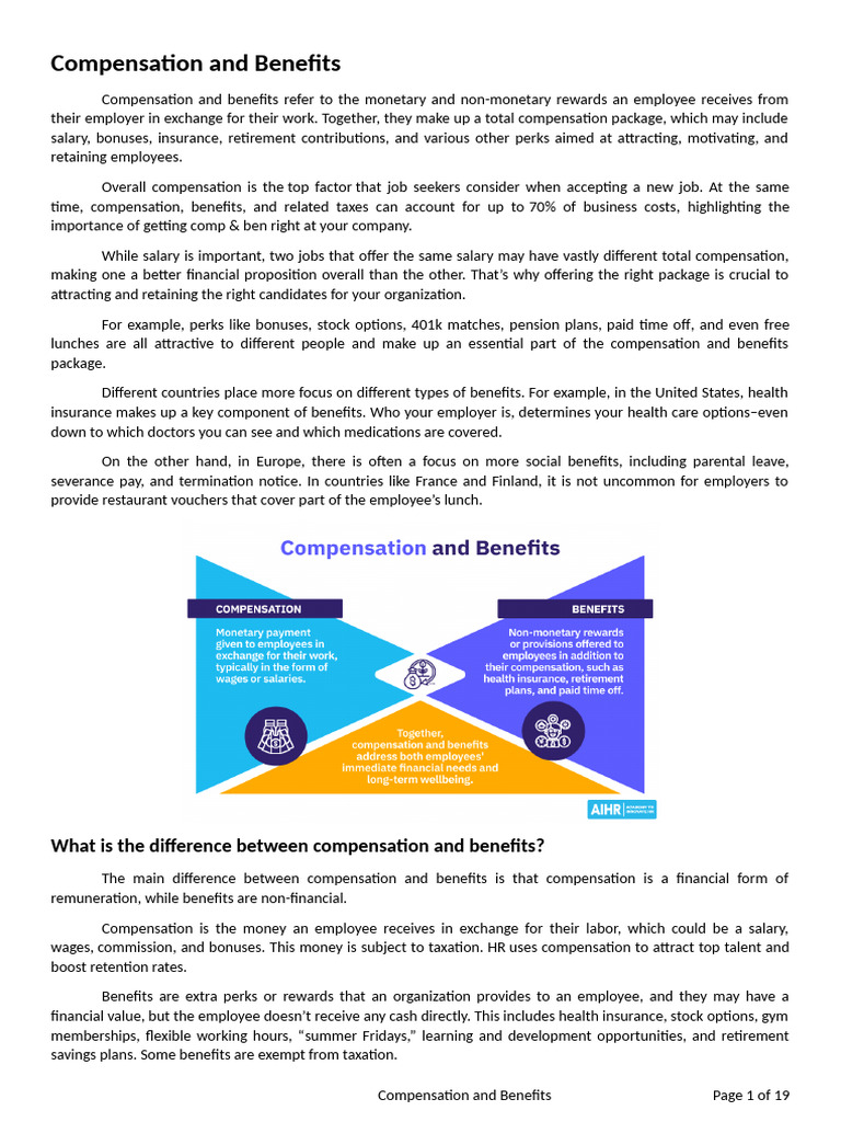 Understanding Compensation and Benefits | PDF | Compensation And ...