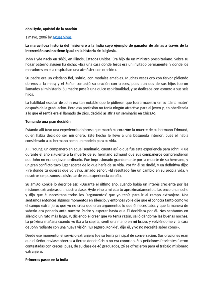 006 John Hyde | PDF | Oración | Intercesión