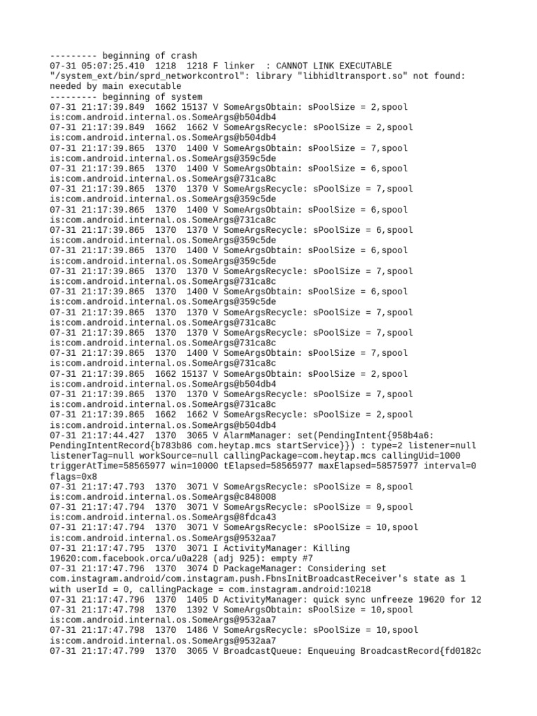 Standby Android Log 2025 0731 220729 | PDF | Software | Unix