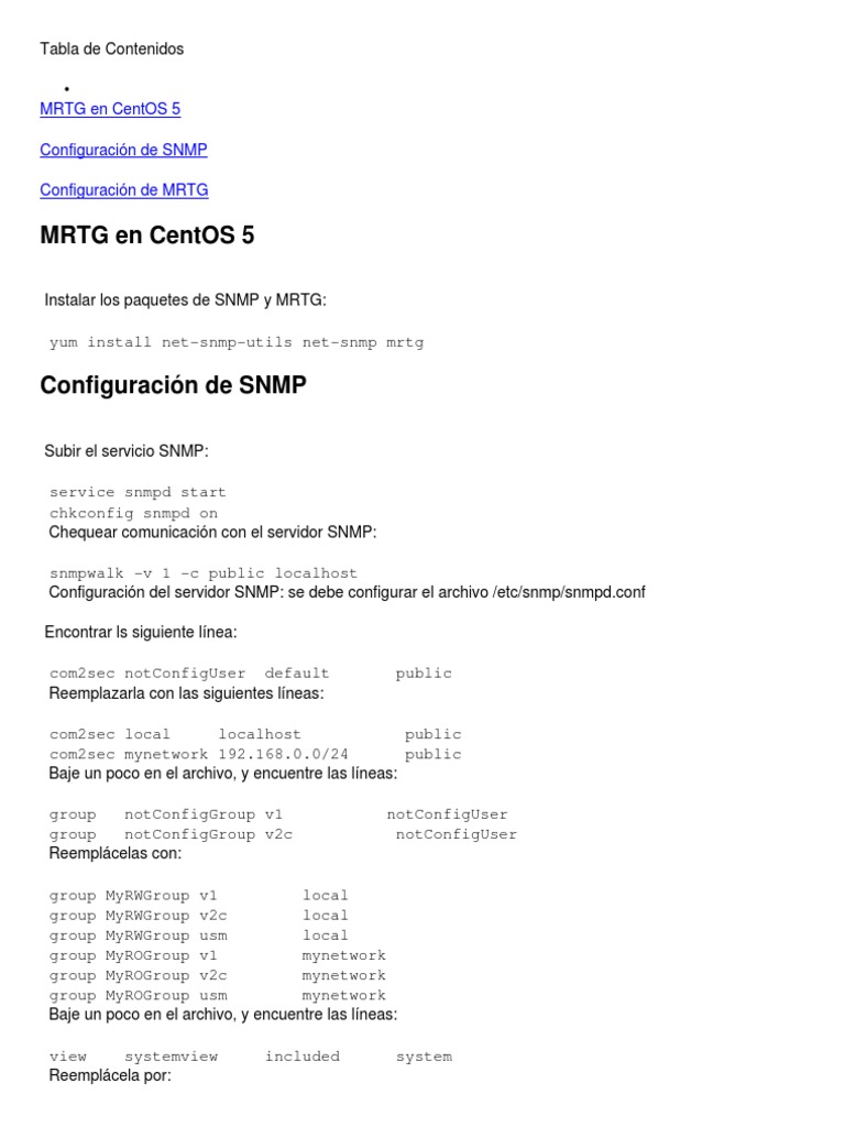 Configuración de MRTG en CentOS 5 | PDF