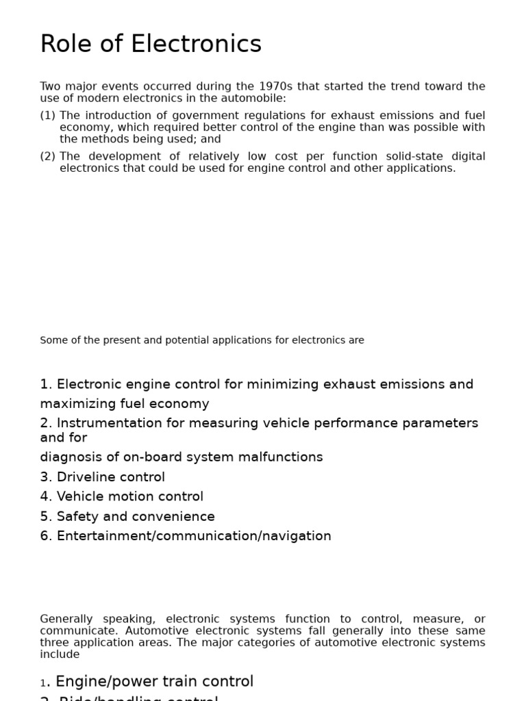 Impact of Electronics on Automotive Safety | PDF | Airbag | Traffic ...