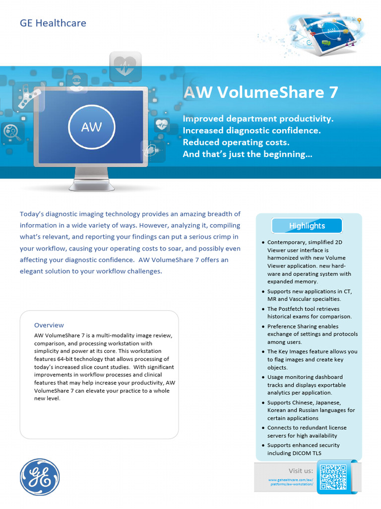 AW VolumeShare 7 Workstation Overview | PDF | Medical Imaging | Data ...