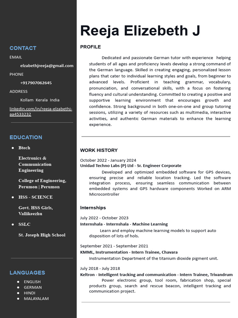 German Tutor and Engineer Profile | PDF | Calibration | Electromagnetic ...