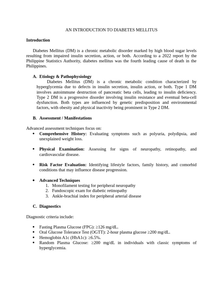 An Introduction to Diabetes Mellitus | PDF | Diabetes | Hyperglycemia