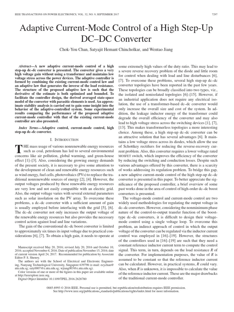 Adaptive Control for High Step-Up DC-DC Converter | PDF | Direct ...