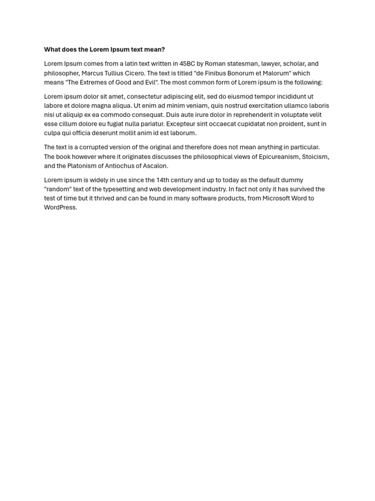 Meaning of Lorem Ipsum Text | PDF