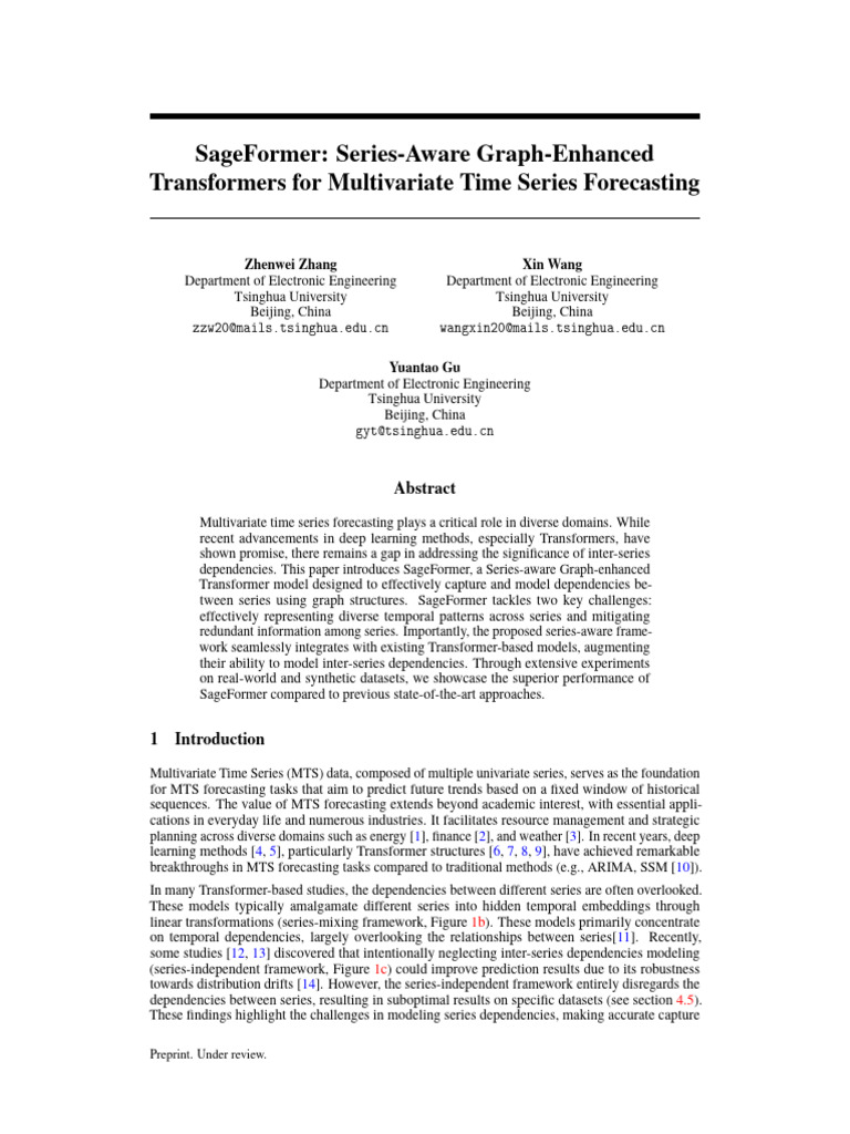 SageFormer Series-Aware Graph-Enhanced Transformers for Multivariate ...