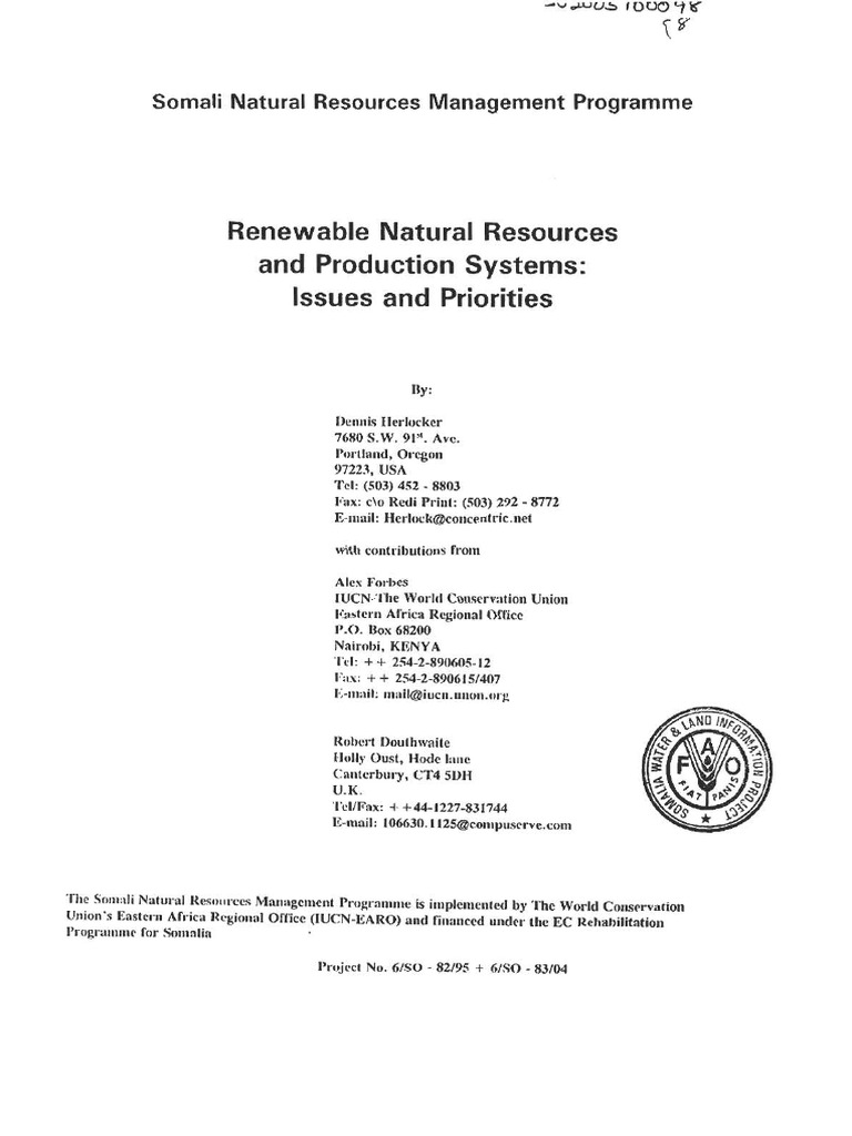 Renewable Natural Resources Production Systems | PDF