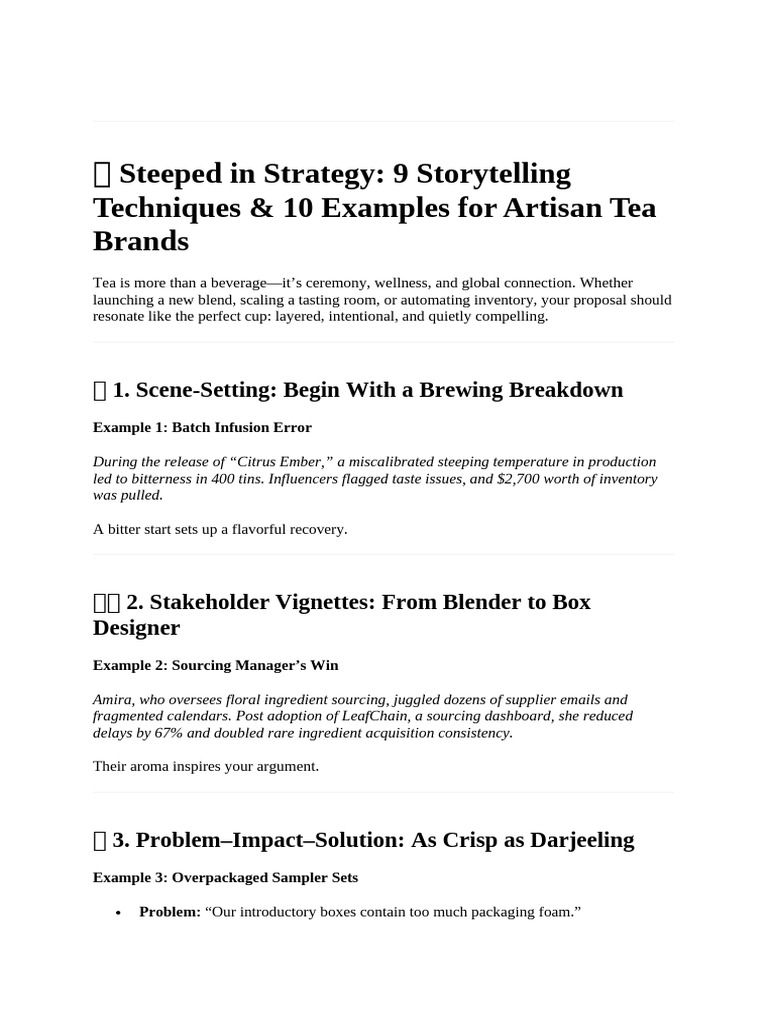 Storytelling For Tea Blending Pdf Tea
