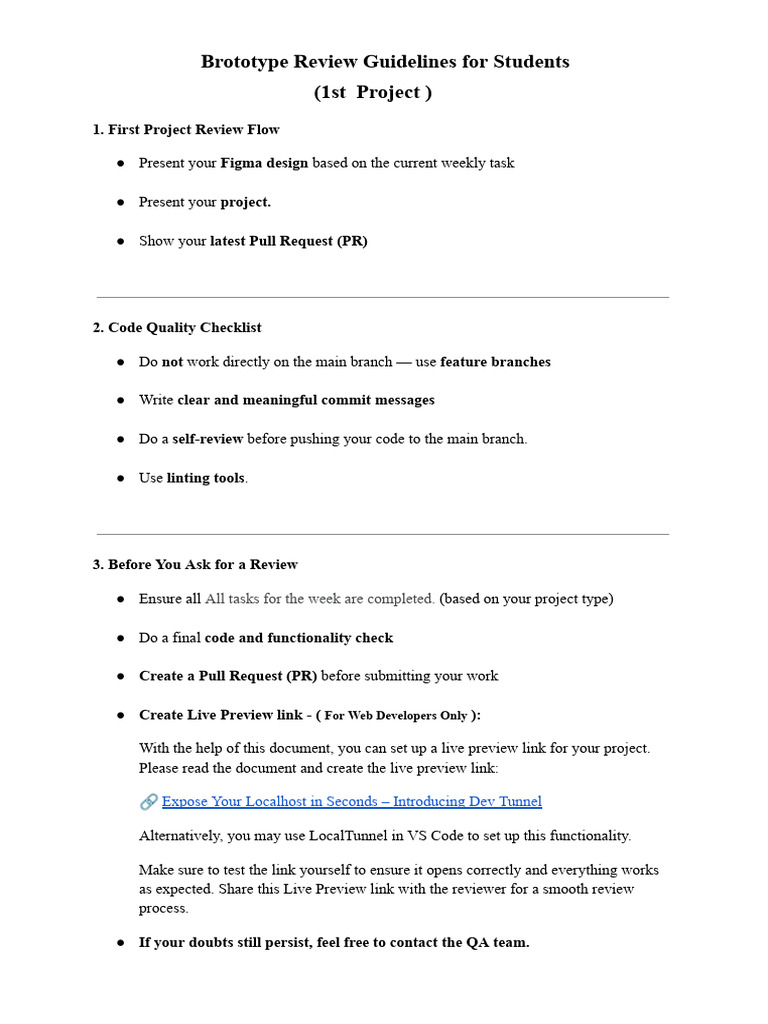 Brototype Project Review Guidelines | PDF