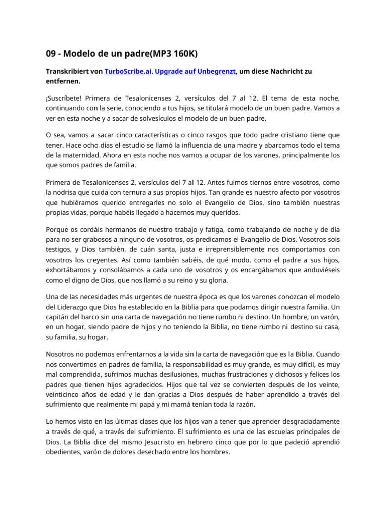 09 - Modelo de Un Padre (MP3 160K) | PDF | Pablo el apóstol | Cristo ...
