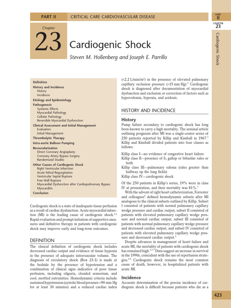 23 Cardiogenic Shock | PDF | Myocardial Infarction | Heart