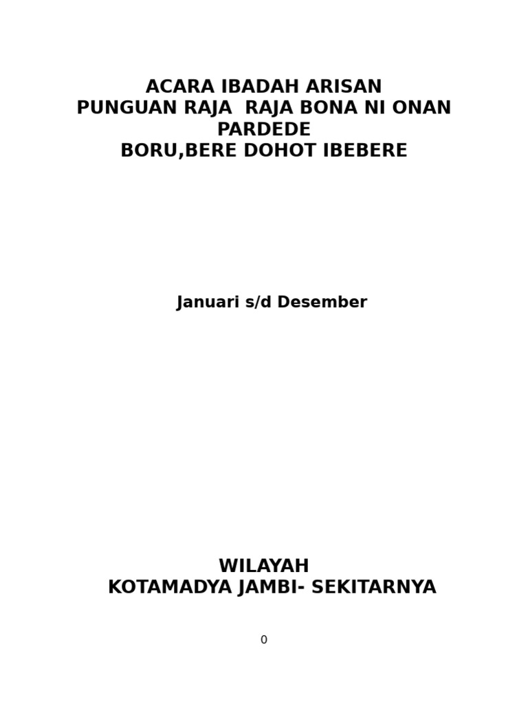 Acara Ibadah Arisan | PDF