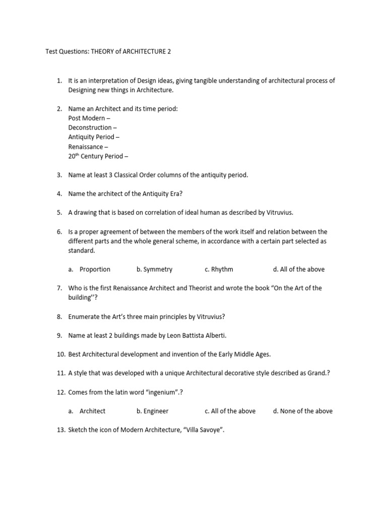 Test Questions TOA | PDF