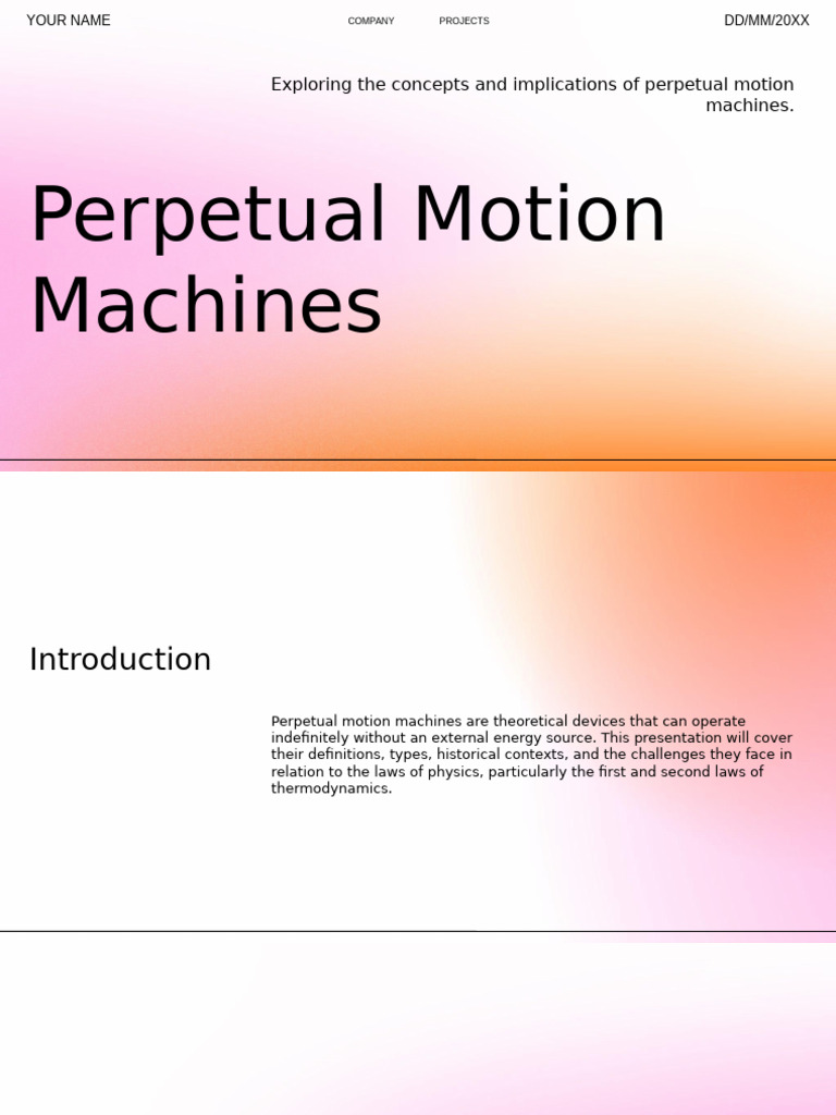 Feasibility of Perpetual Motion Machines | PDF | Laws Of Thermodynamics ...