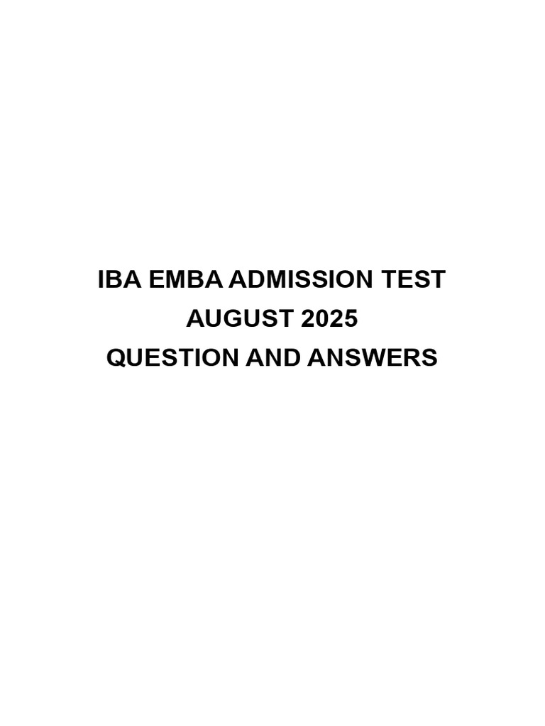 IBA EMBA Admission Test Questions 2025 | PDF | Renewable Energy ...