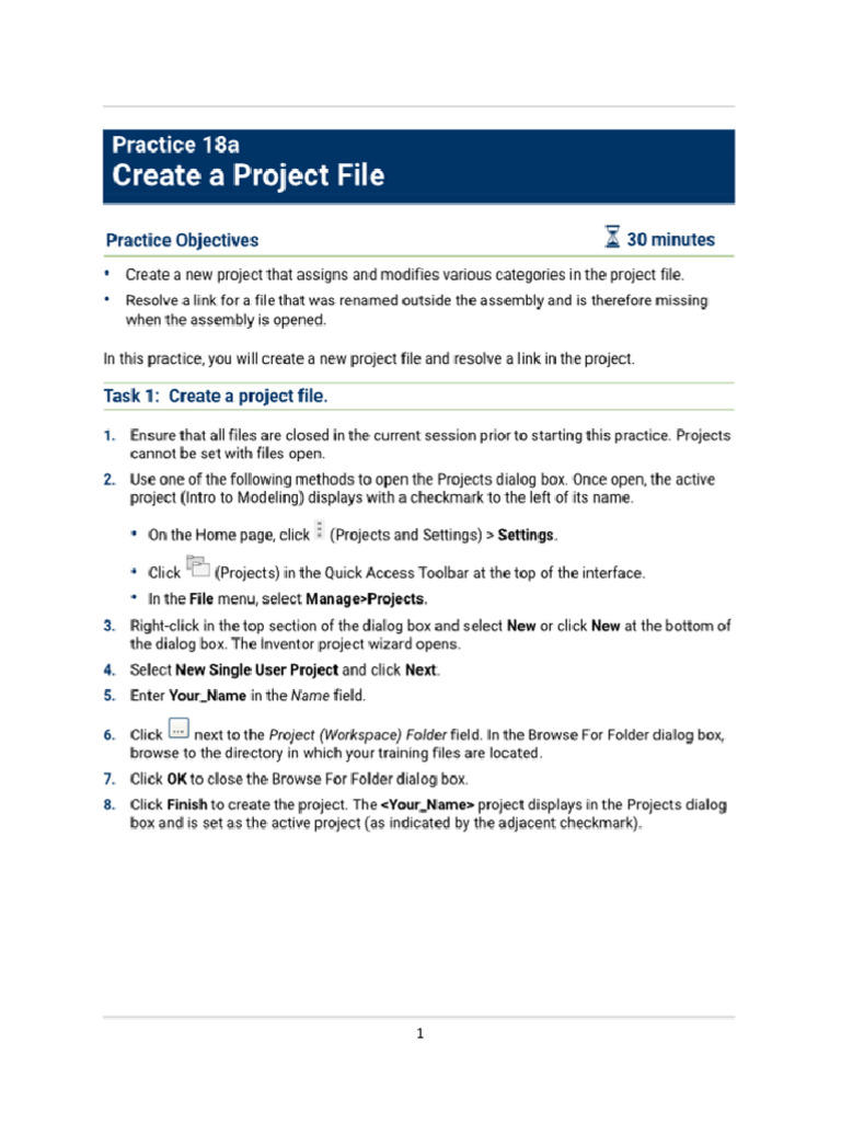 Practice 18a - Working With Project | PDF
