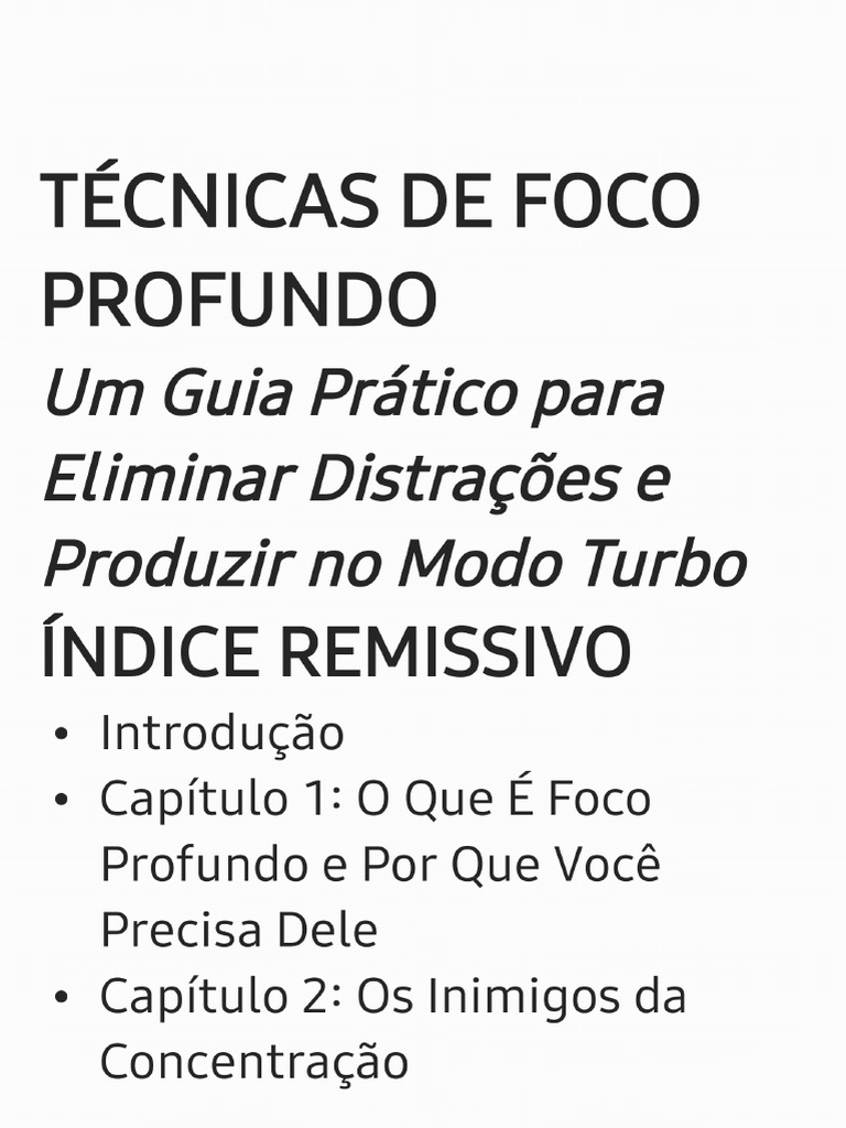 Técnicas de Foco Profundo | PDF