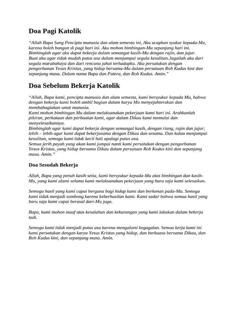 Doa Pagi Katolik | PDF