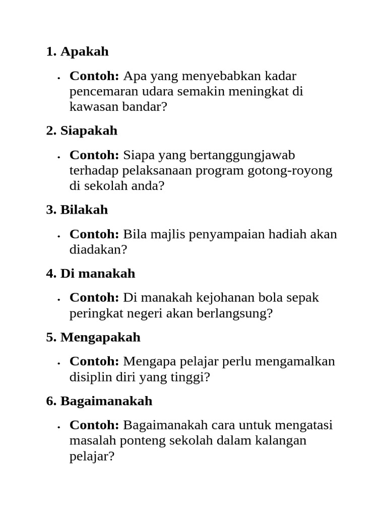 Latihan Ayat Tanya SPM | PDF