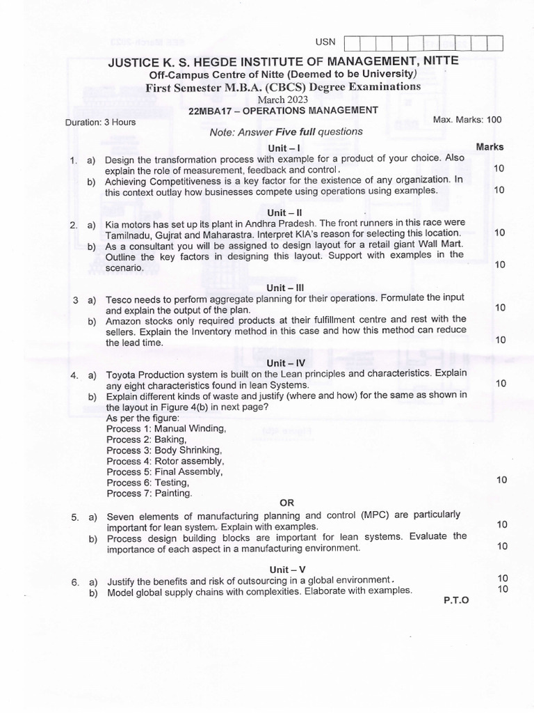 22mba17 - Operations Management | PDF | Business