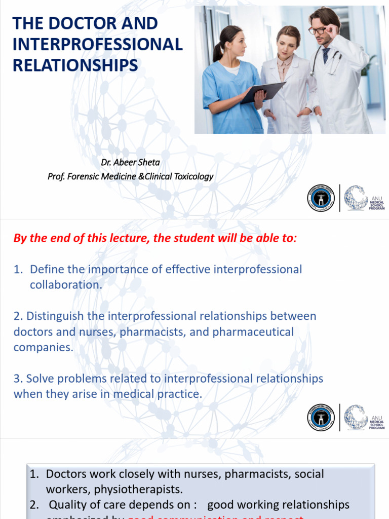 L16) The Doctor and Interprofessional Relationships | PDF | Physician | Medical Prescription