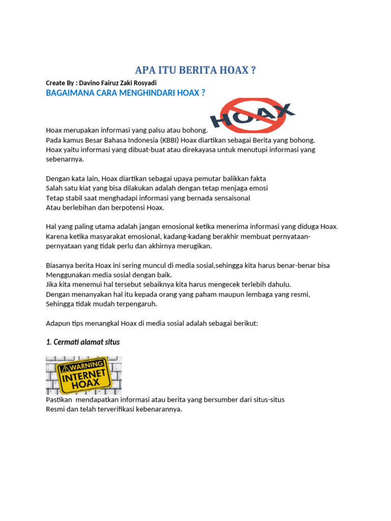 Apa Itu Berita Hoax-1 | PDF