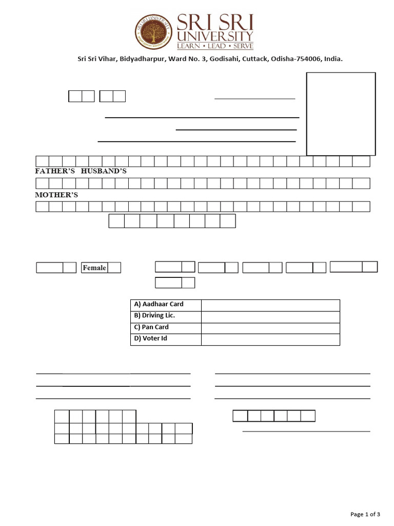 Admission Form 2025 26 | PDF | Government And Personhood