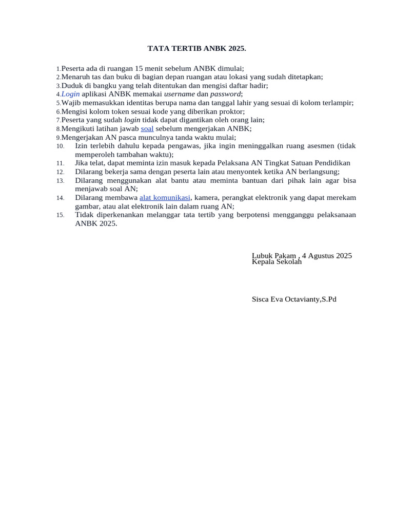 Tata Tertib Anbk 2025 | PDF