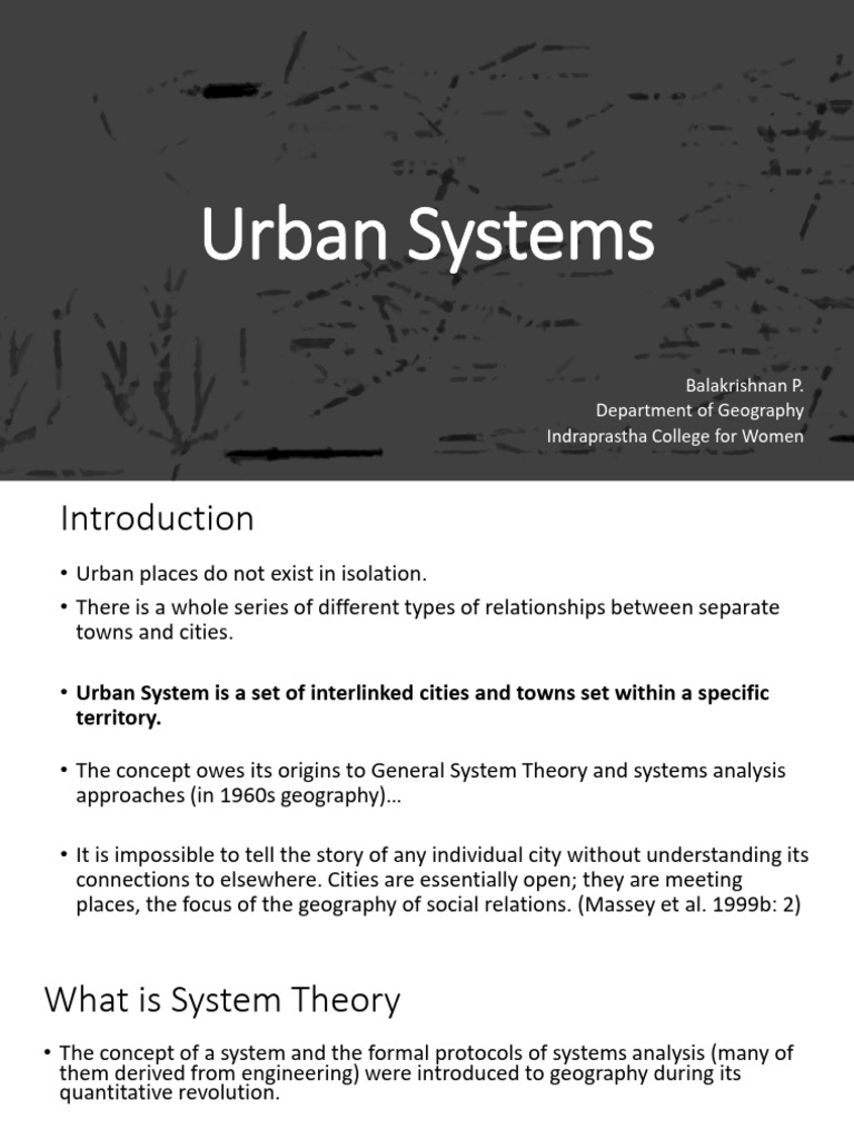 Urban Systems and Central Place Theory | PDF | City | Area