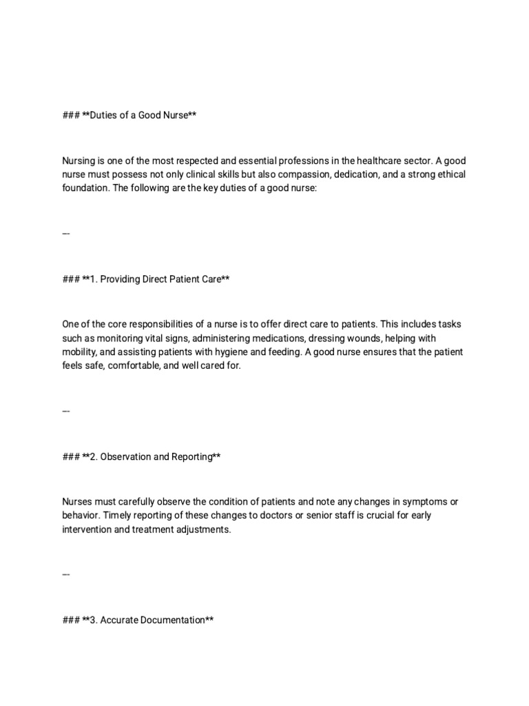 Duties of A Goo-WPS Office | PDF | Nursing | Health Care