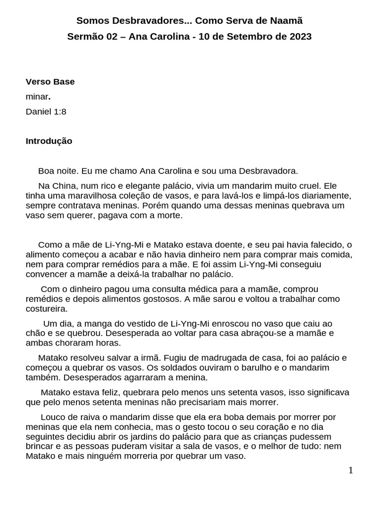 A Coragem da Serva de Naamã | PDF | Deus | Jesus