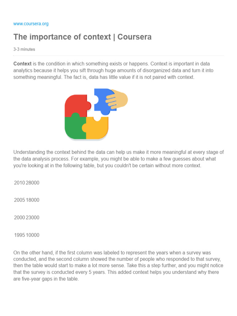 Importance of Context in Data Analysis | PDF | Data | Data Analysis