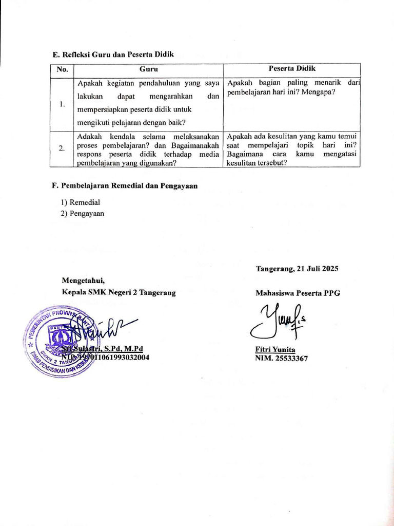 TTD Modul Ajar | PDF