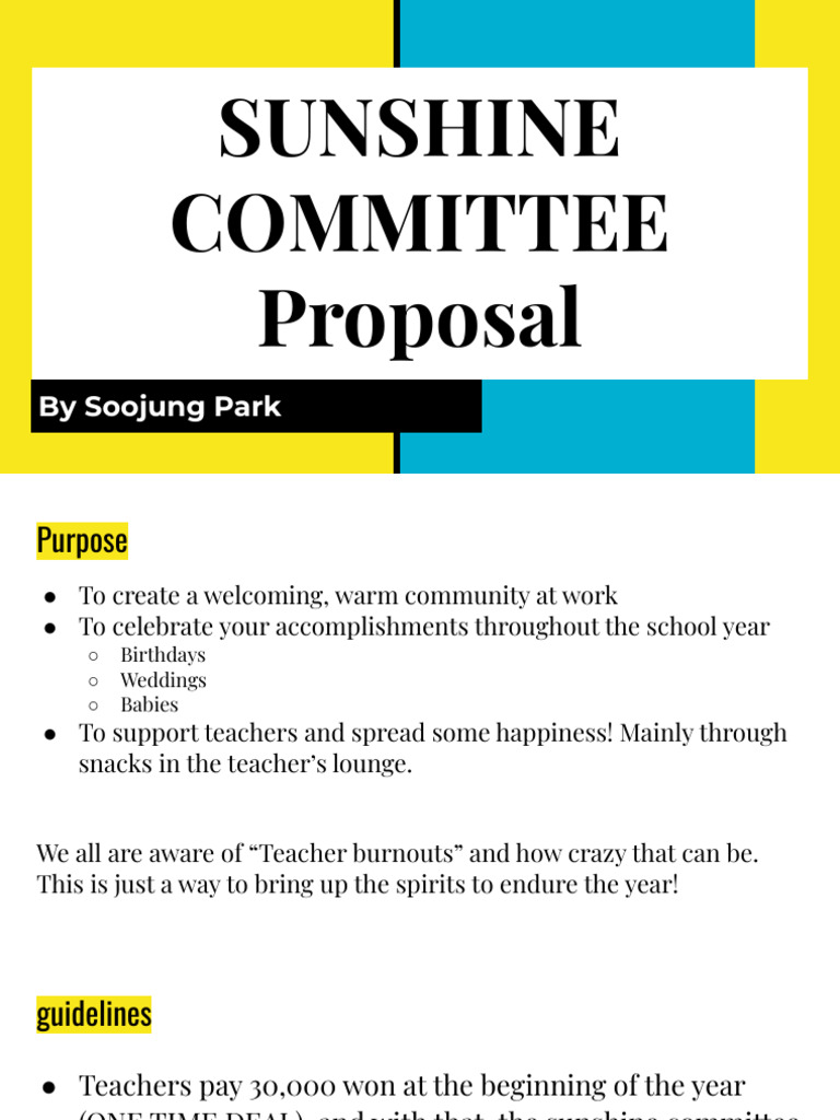 SUNSHINE_COMMITTEE_Proposal | PDF