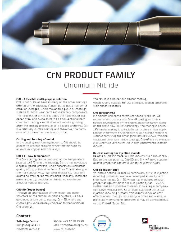 CrN Coatings for Enhanced Tool Performance | PDF | Metals | Coating