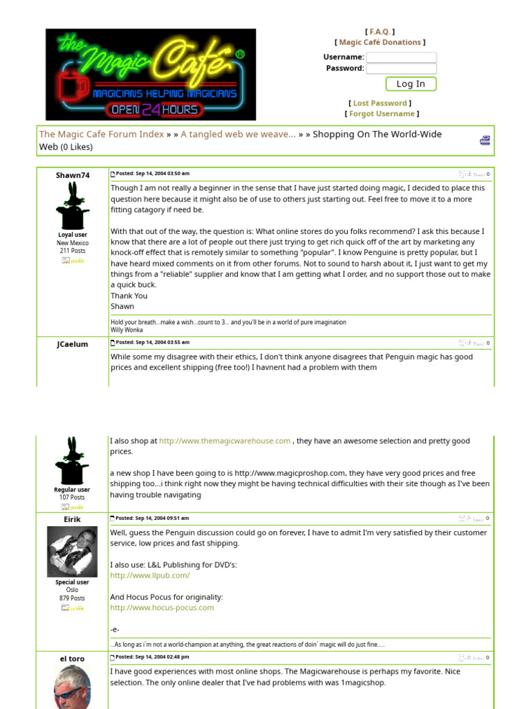 The Magic Cafe Forums - Shopping On The World-Wide Web | PDF