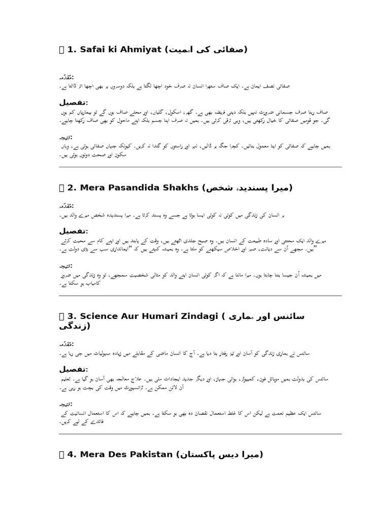 Urdu Mazameen Ka Majmua - Talib-E-Ilm Ke Liye | PDF